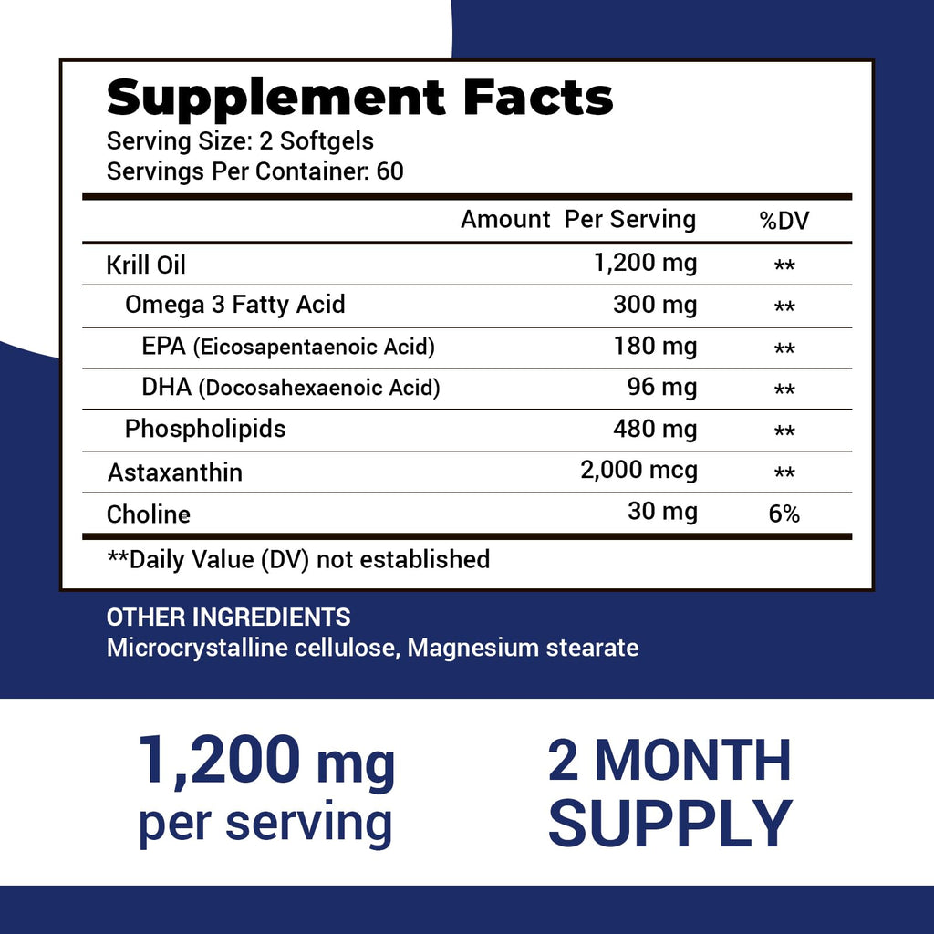1200 mg krill oil softgels