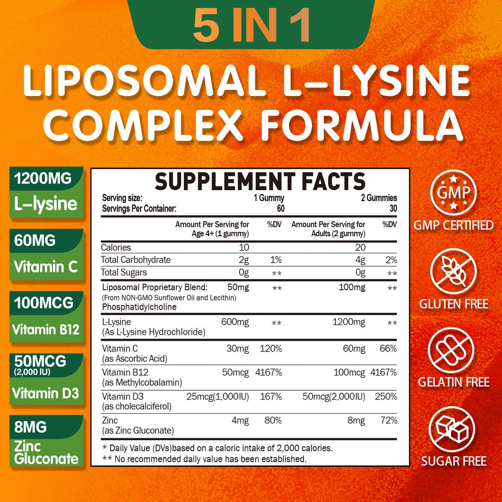 1200 mg L-Lysine for immune support