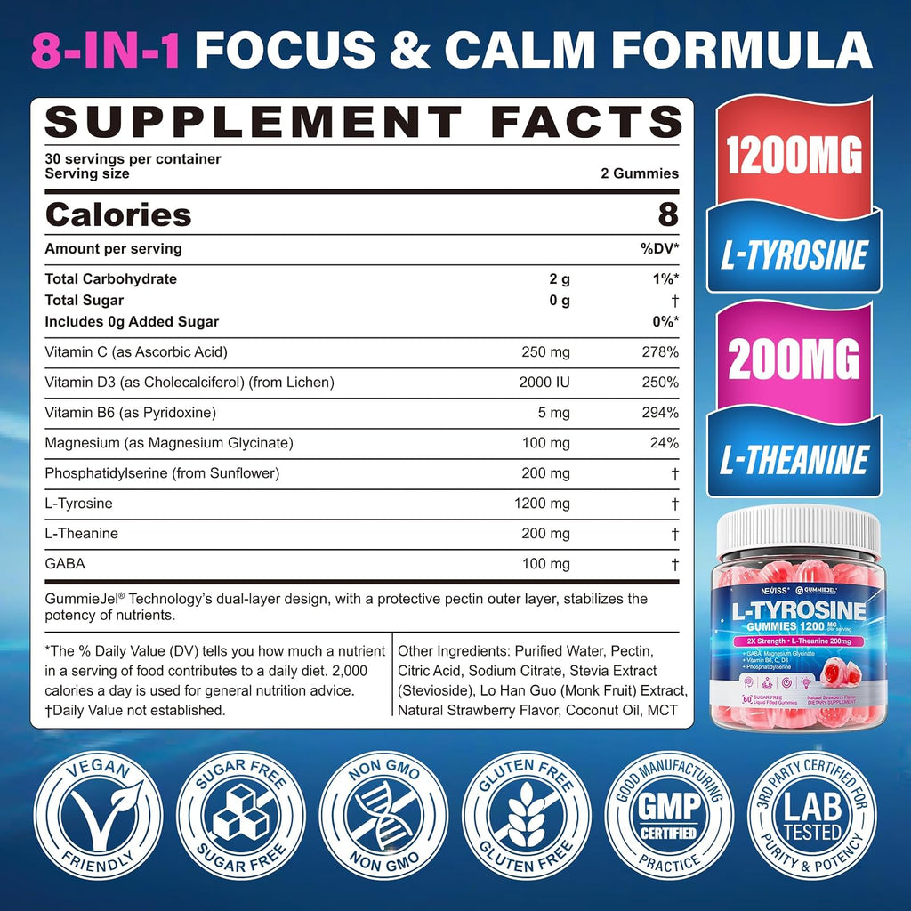 1200 mg l-tyrosine supplement benefits