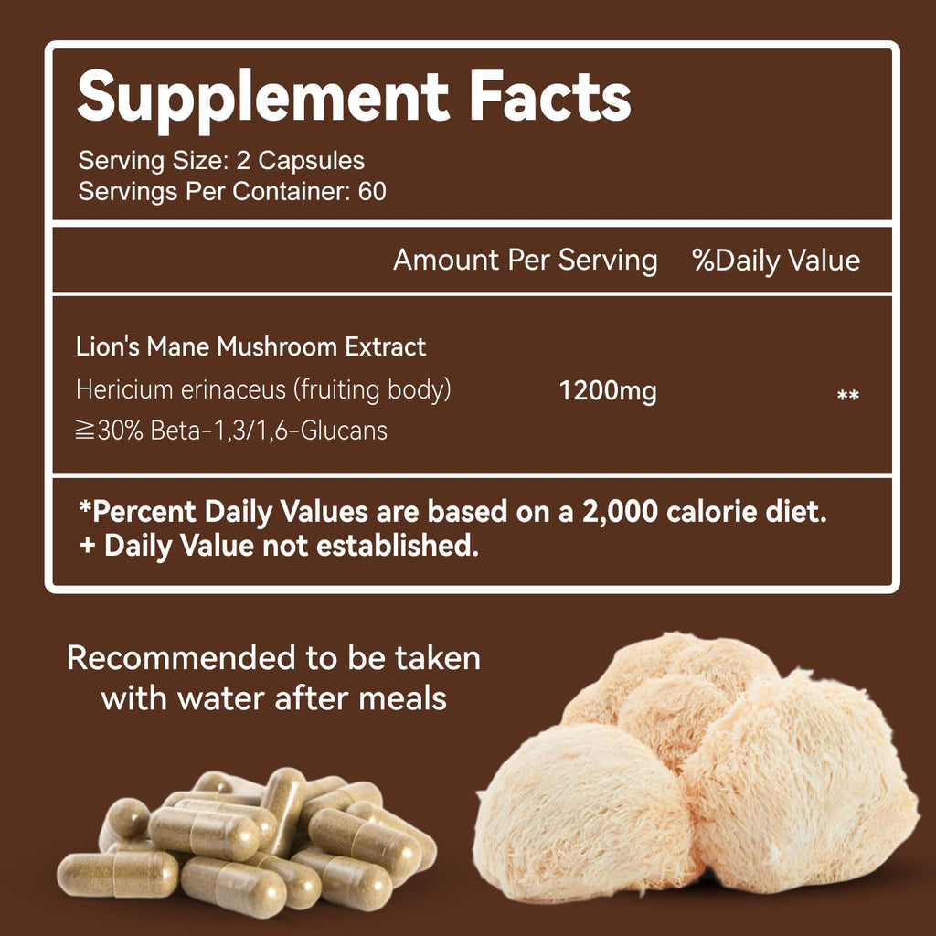 1200 mg lion's mane supplement
