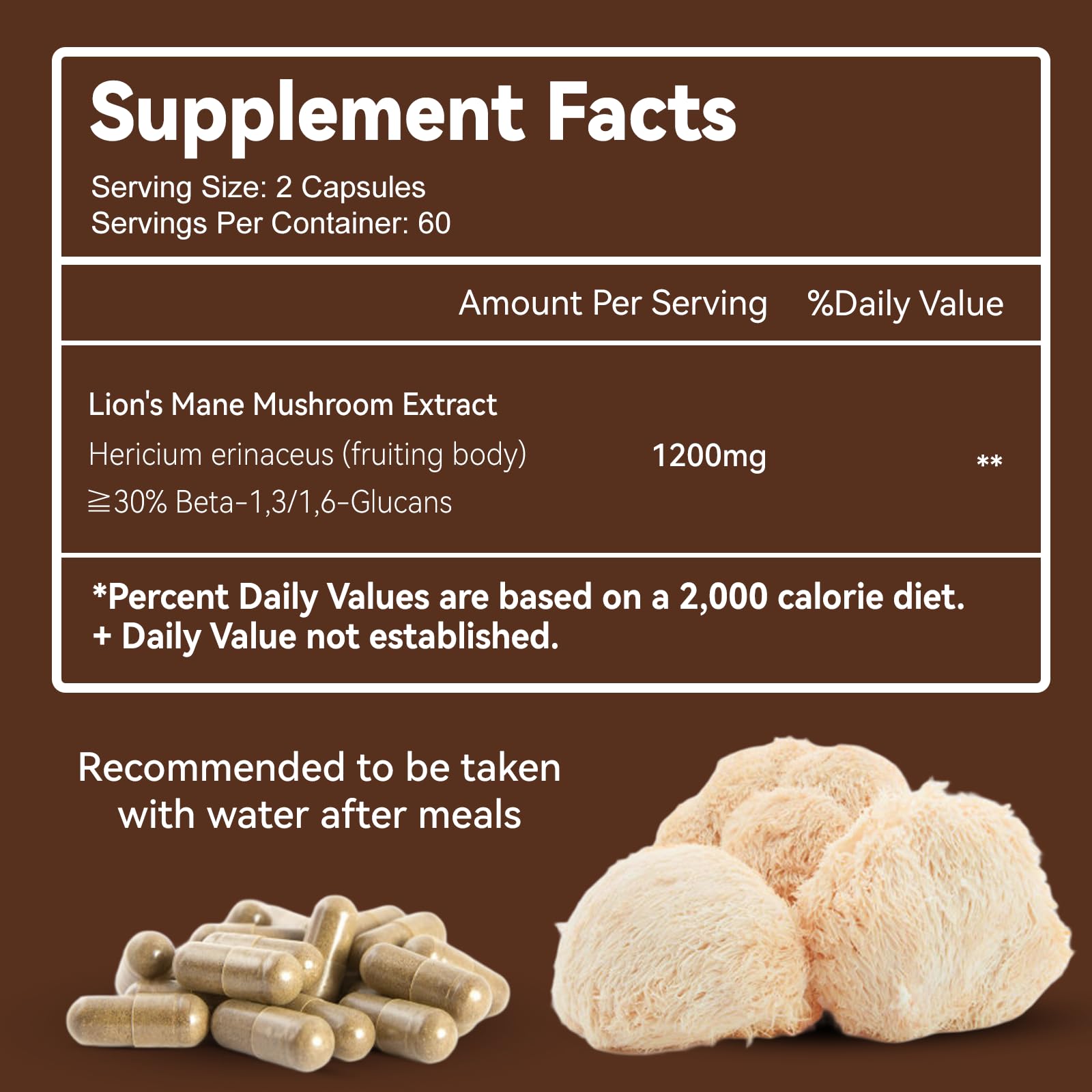 1200 mg lion's mane supplement