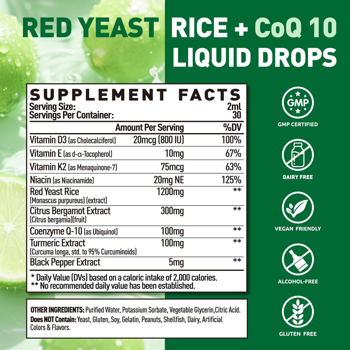 1200 mg liquid red yeast rice