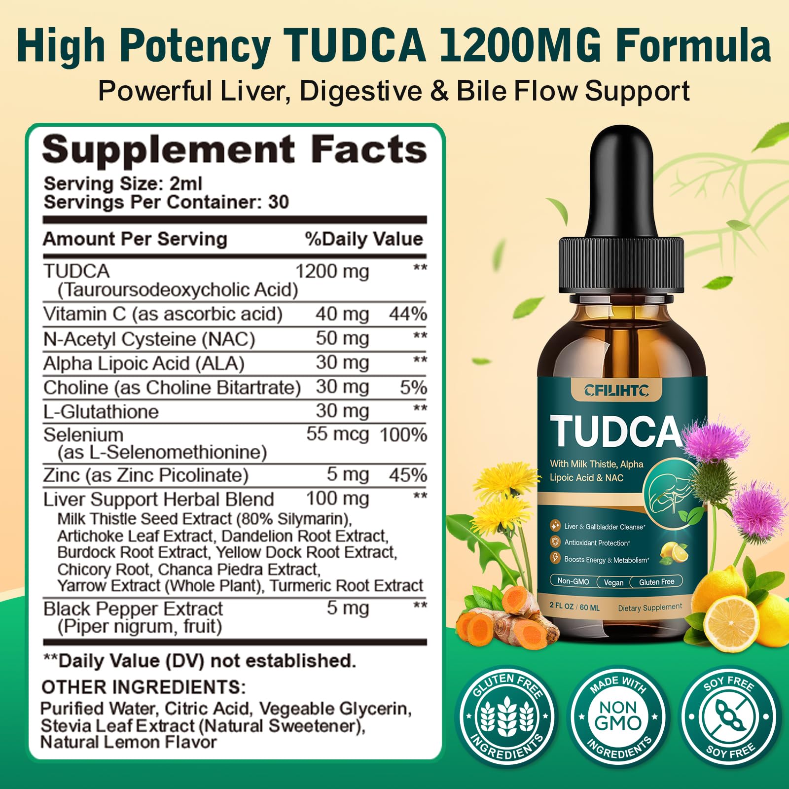 1200 mg liver support formula