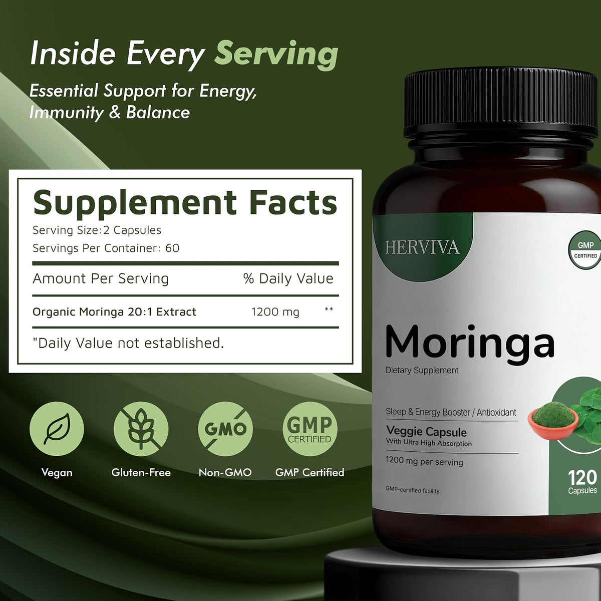 1200 mg Moringa multivitamins