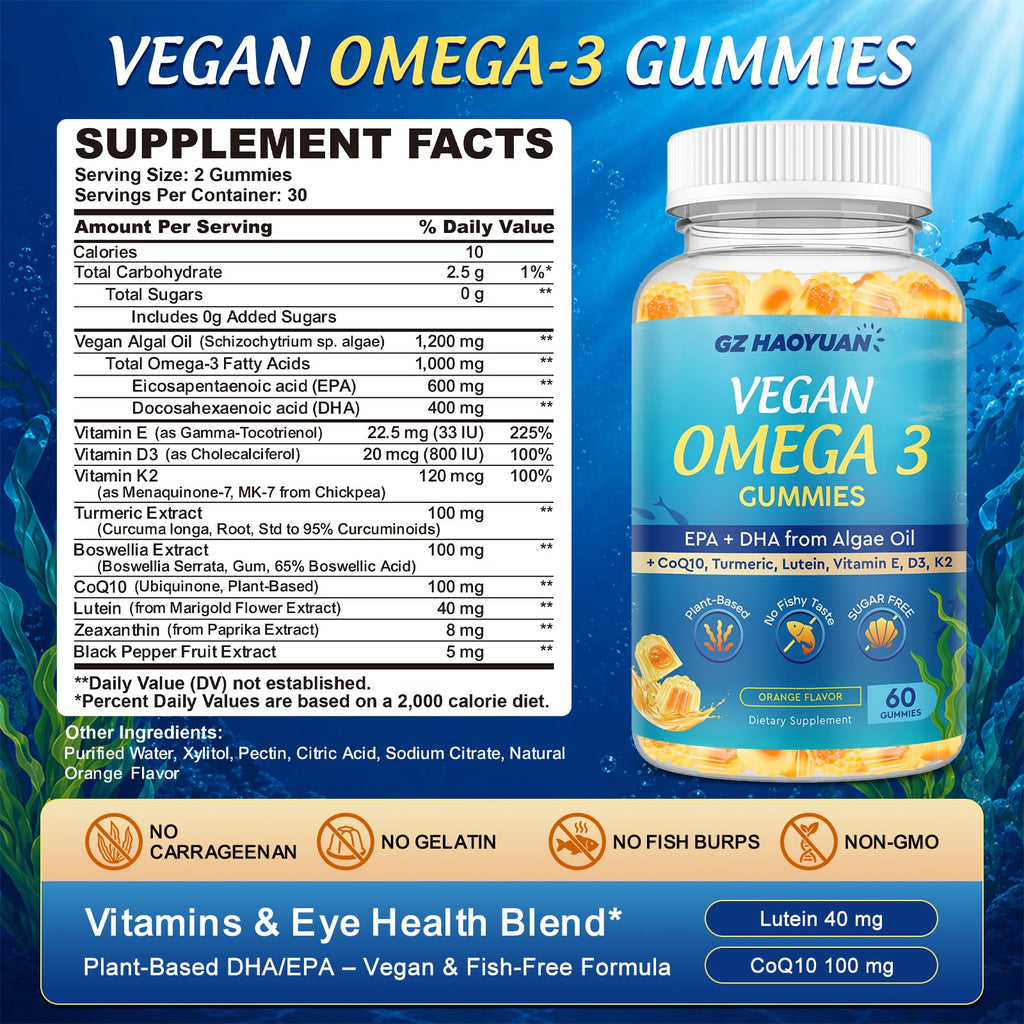 1200 mg Omega 3 gummies for wellness