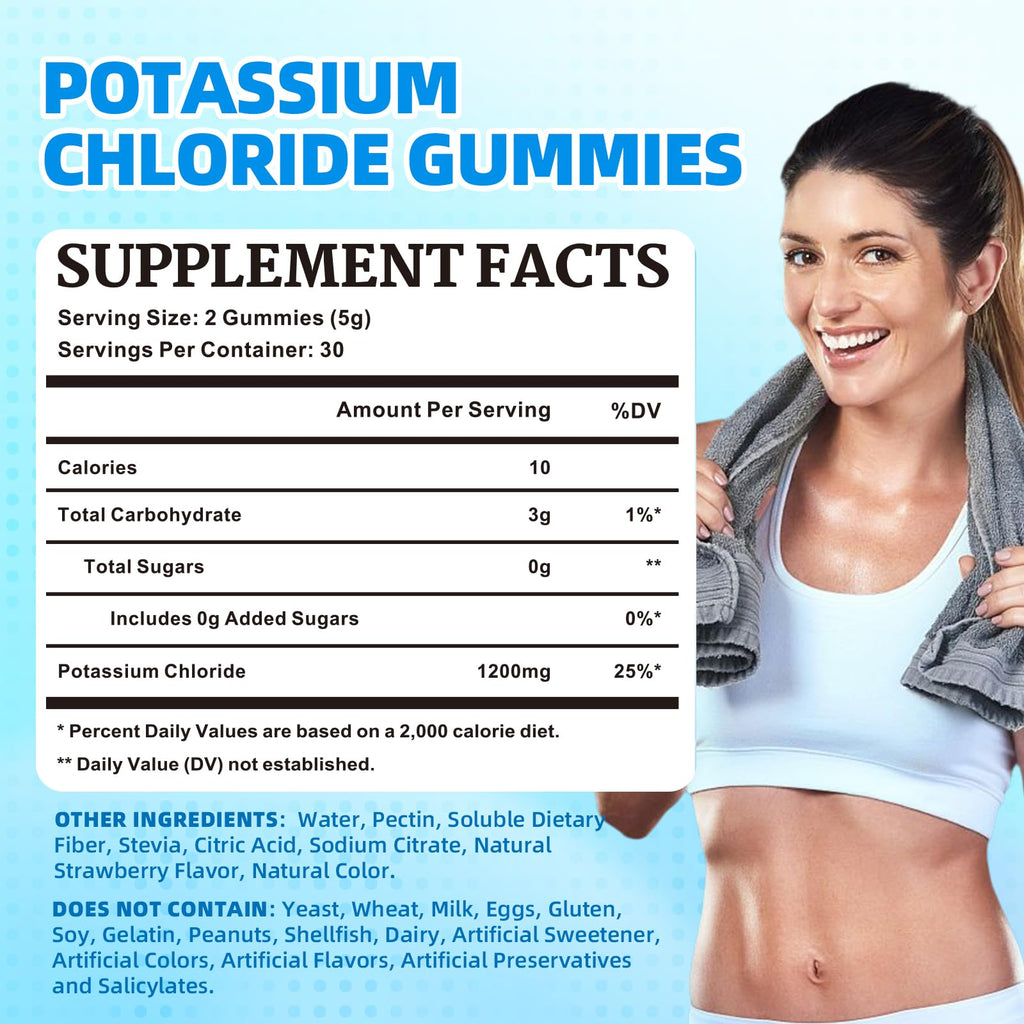 1200 mg potassium supplement gummies