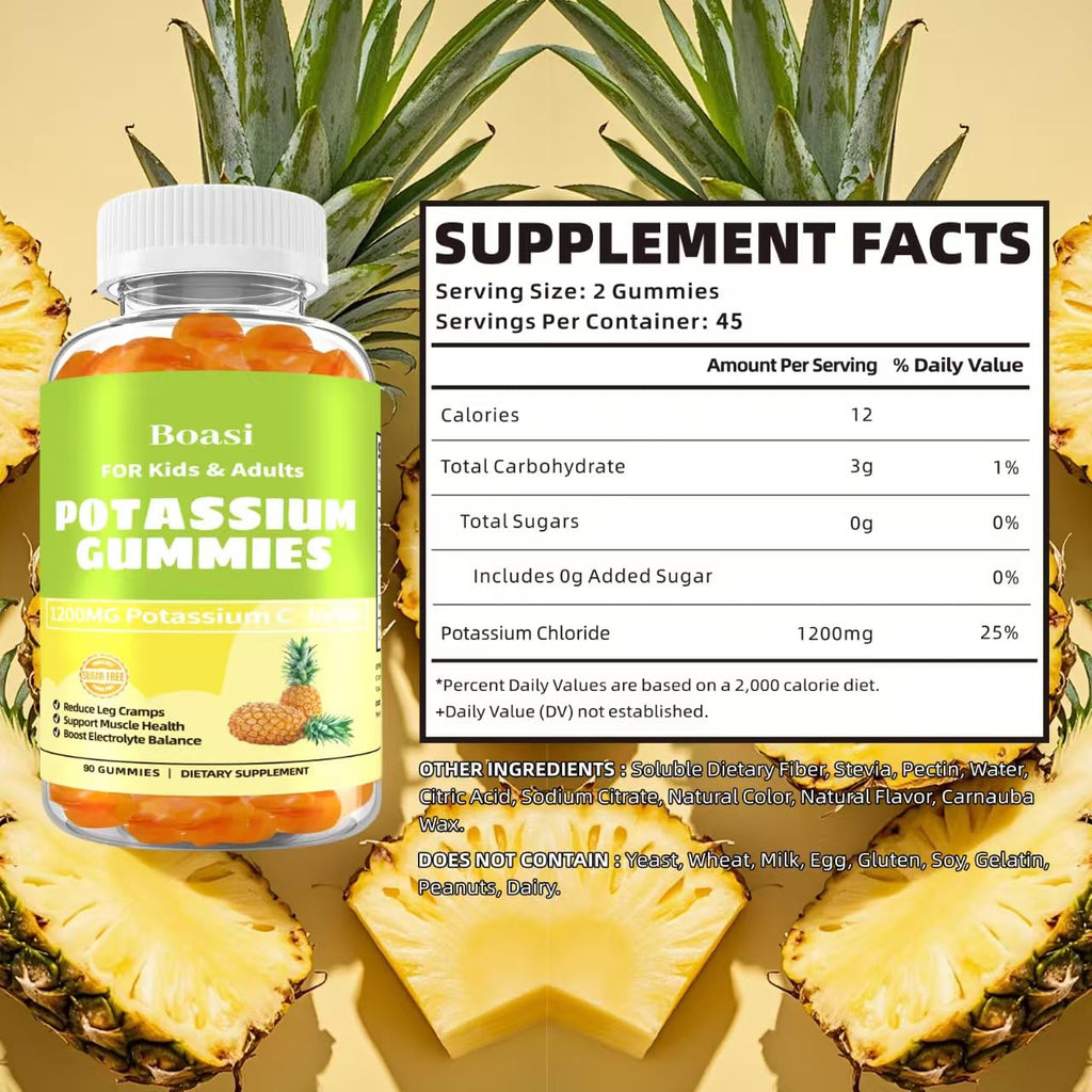 1200 mg potassium supplement gummies
