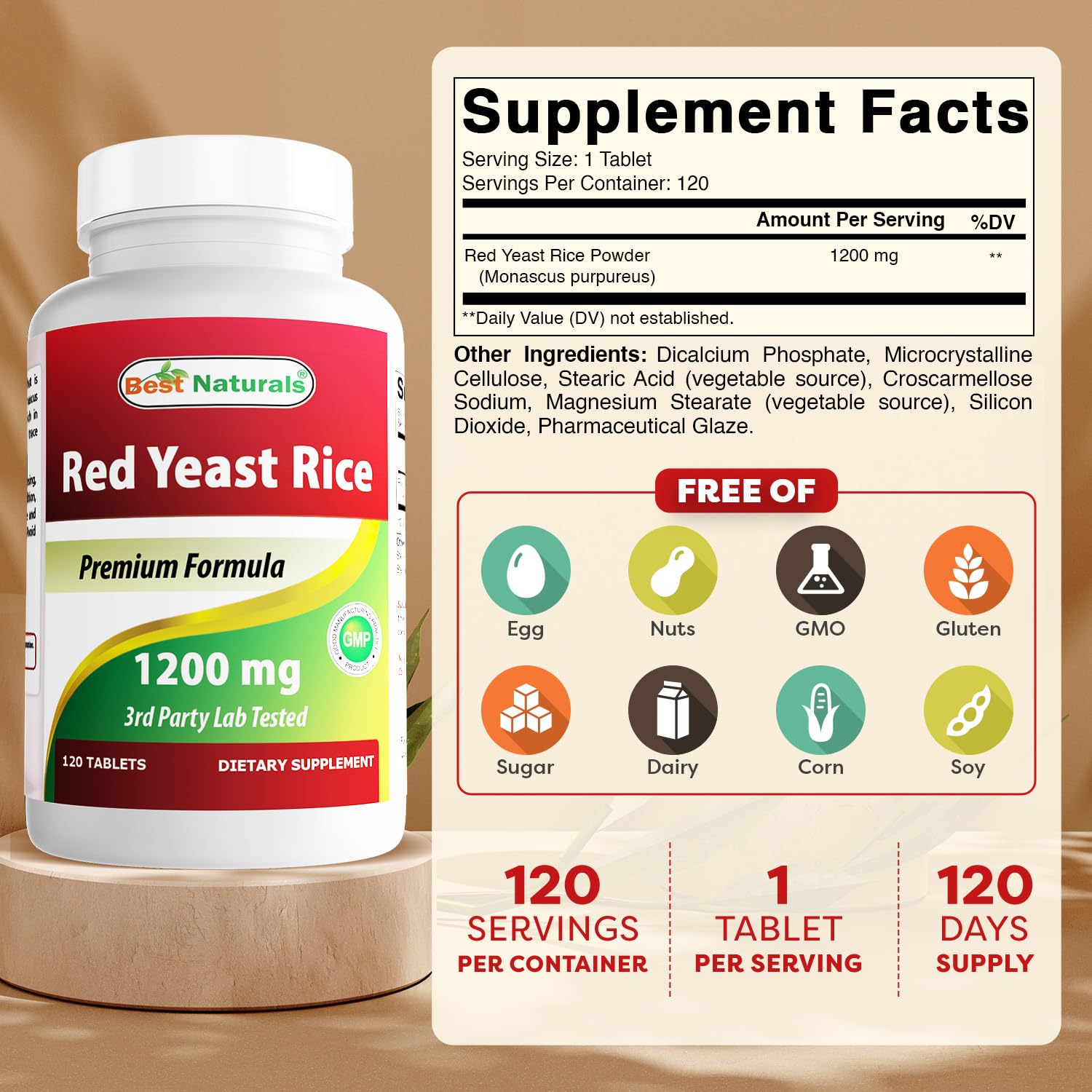 1200 mg red yeast rice capsules