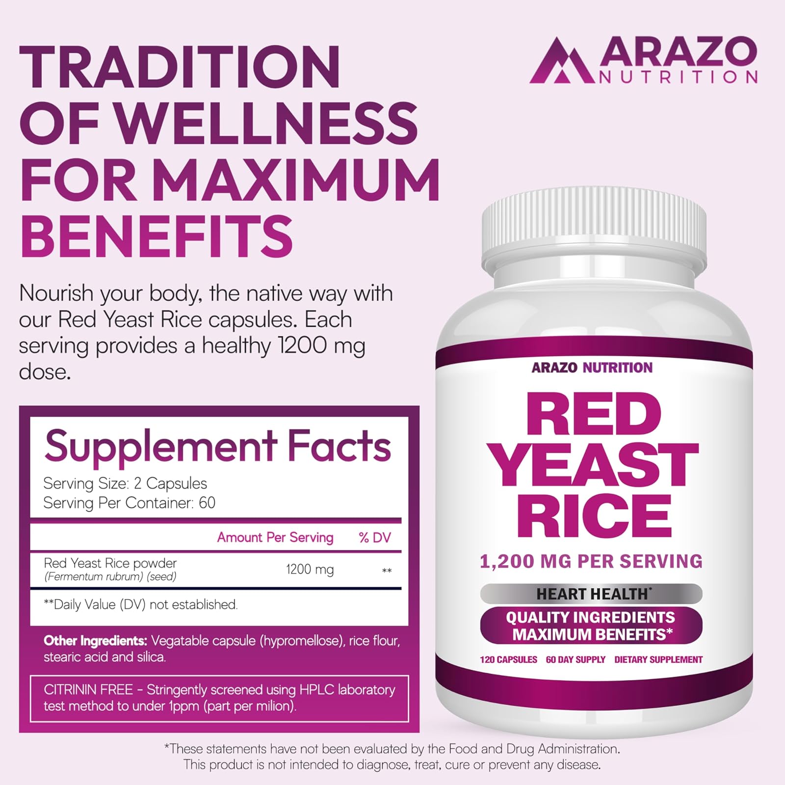 1200 mg Red Yeast Rice extract