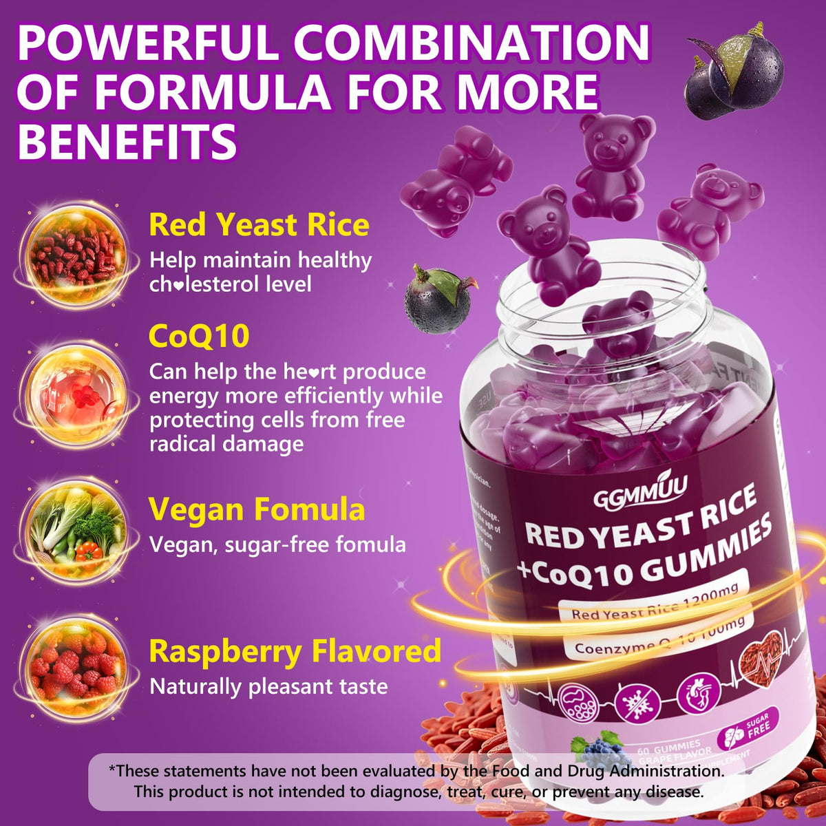 1200 mg red yeast rice gummies