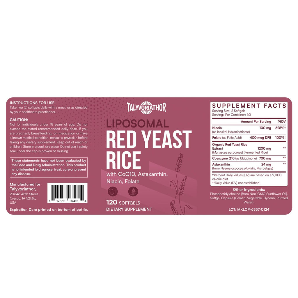 1200 mg Red Yeast Rice softgels