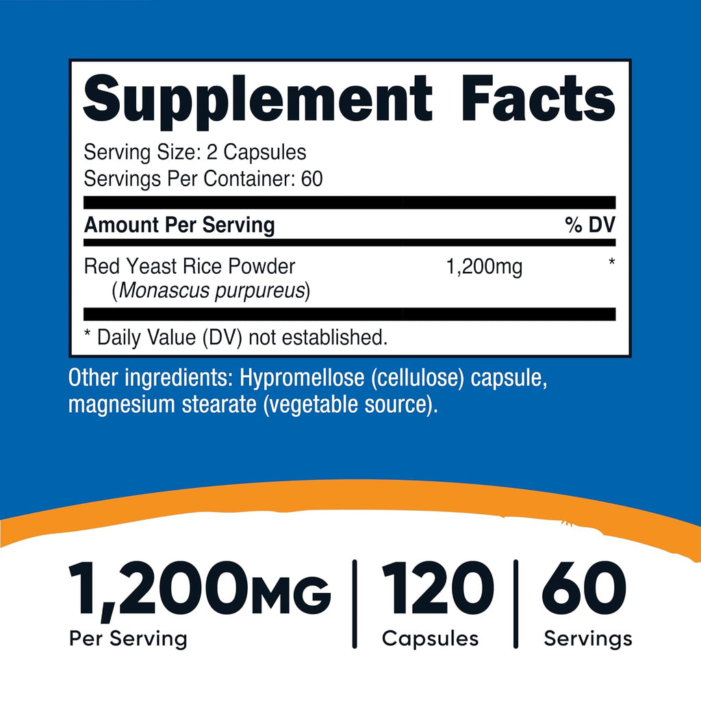 1200 mg Red Yeast Rice supplement