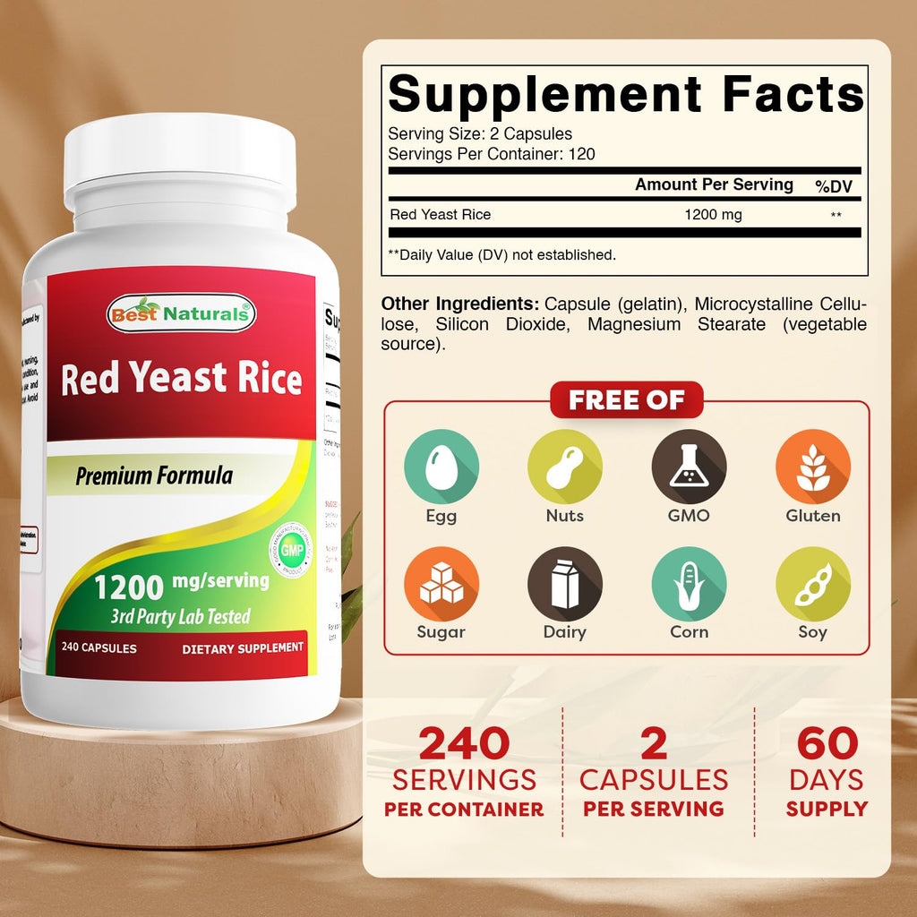1200 mg Red Yeast Rice supplement