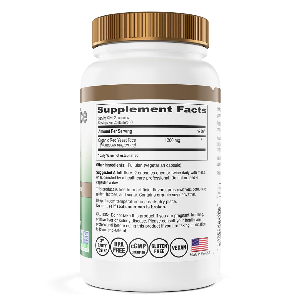 1200 mg red yeast rice supplement