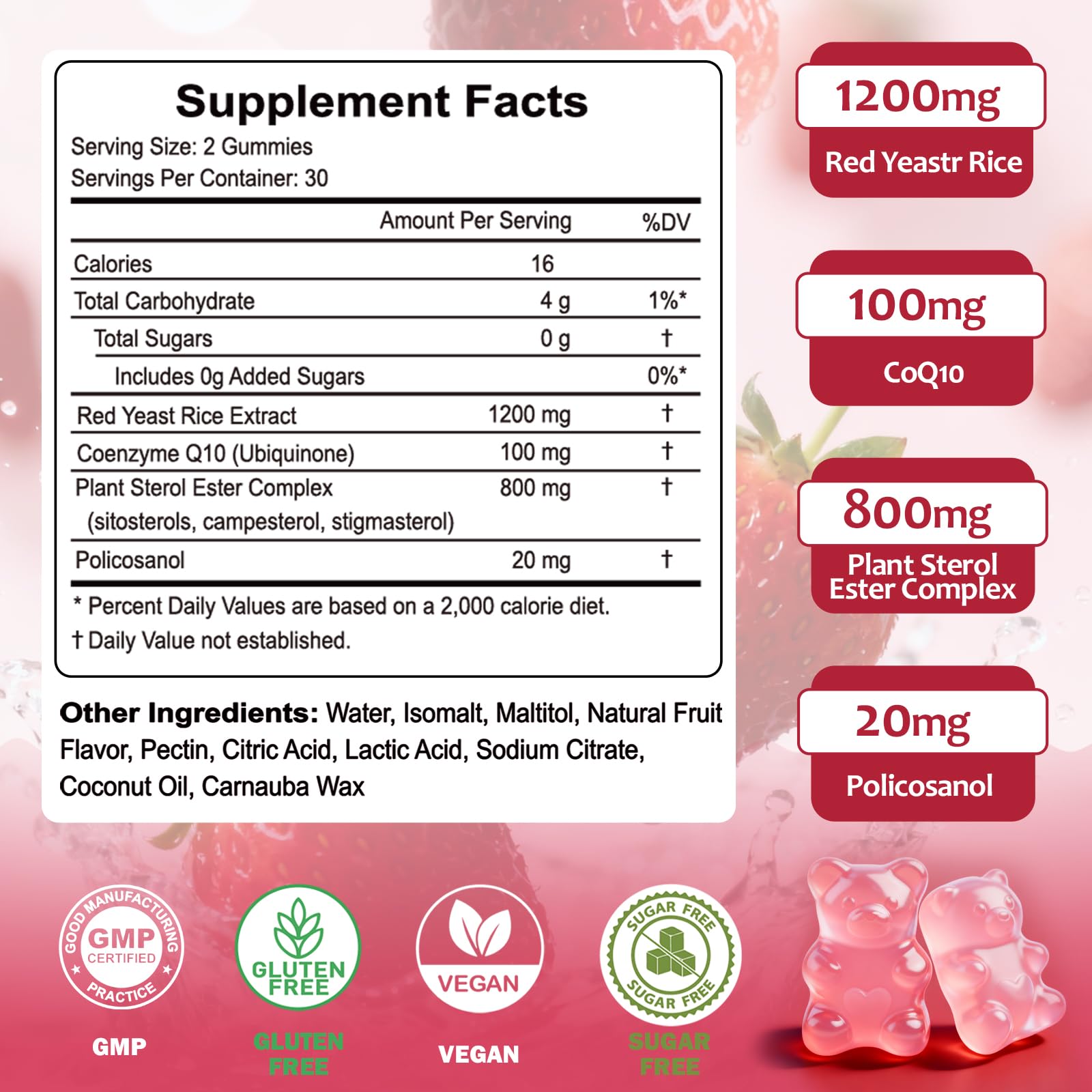 1200 mg red yeast rice supplement