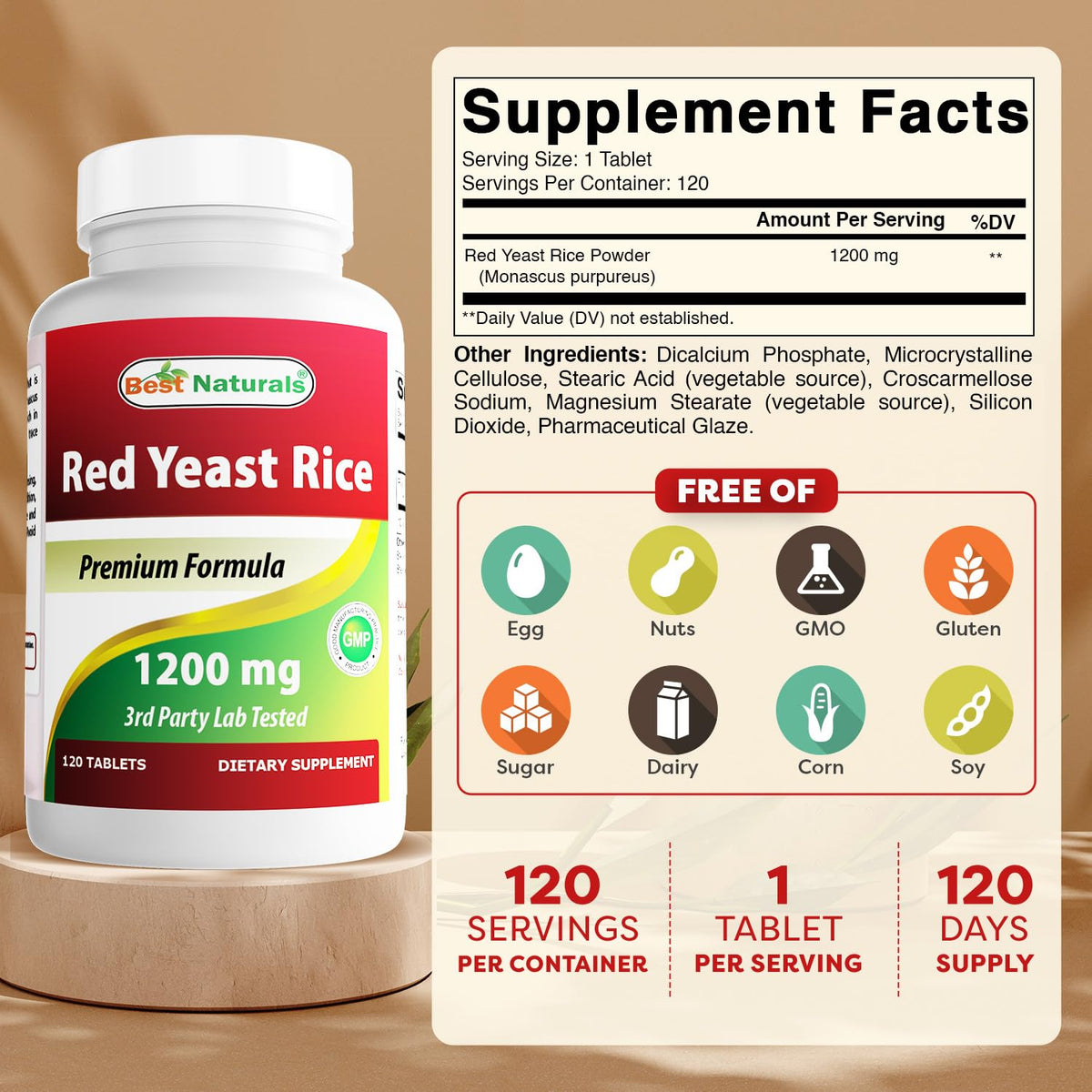 1200 mg red yeast rice tablets