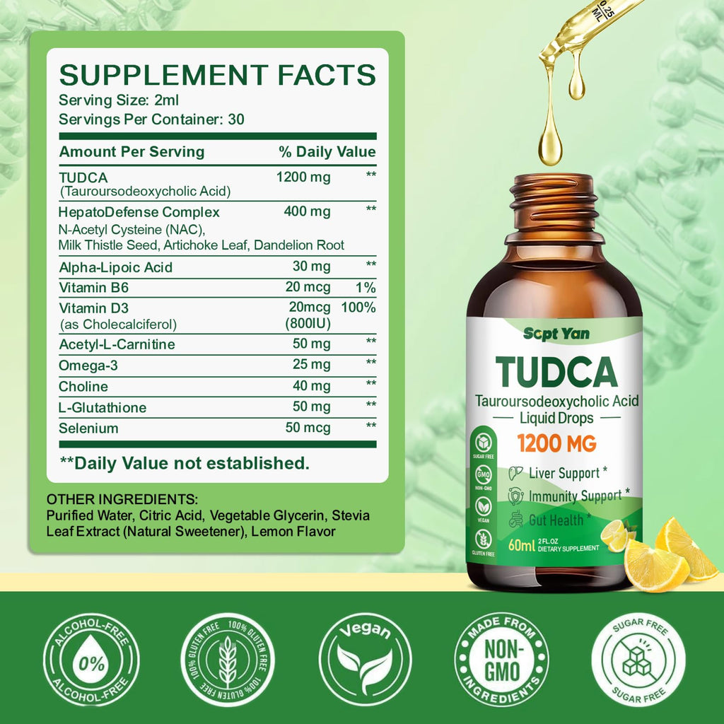 1200 mg TUDCA liquid drops