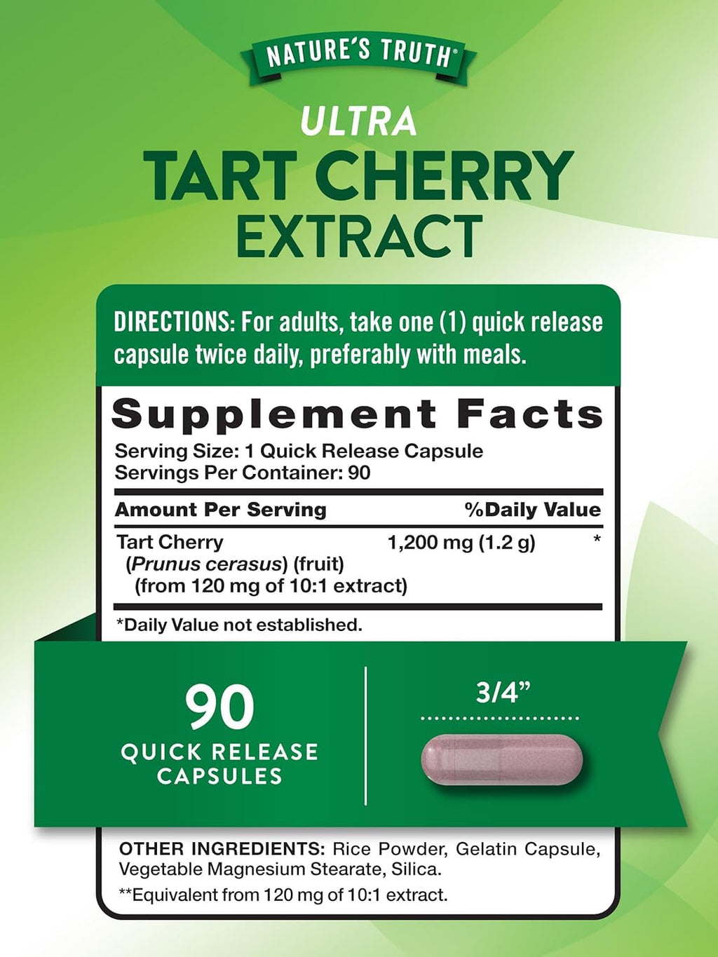 1200 mg ultra tart cherry supplement