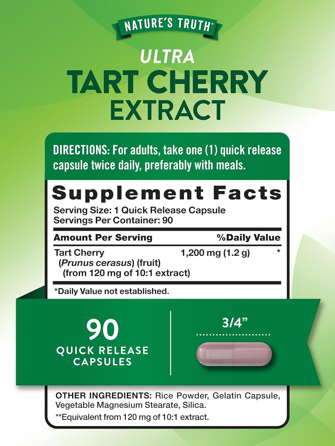 1200 mg ultra tart cherry supplement