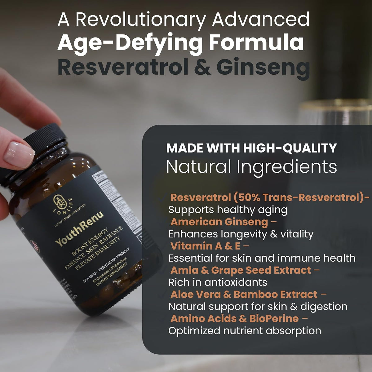 1200 mg YouthRenu Resveratrol benefits
