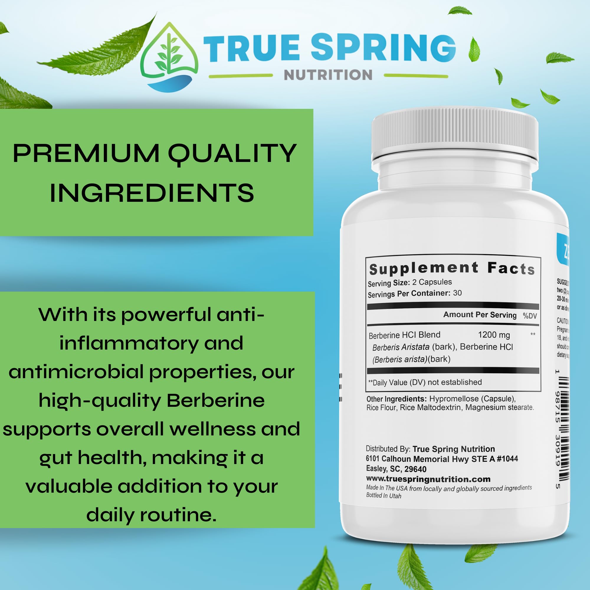 1200MG berberine for optimal health