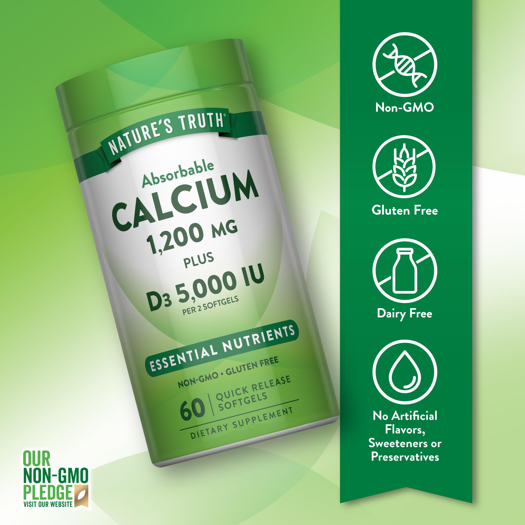 1200mg calcium for daily nutritional support