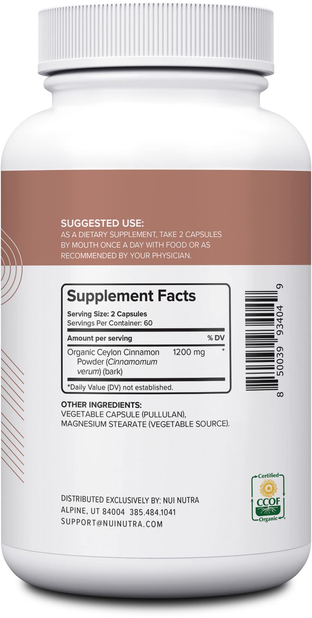 1200mg ceylon cinnamon for cardiovascular support