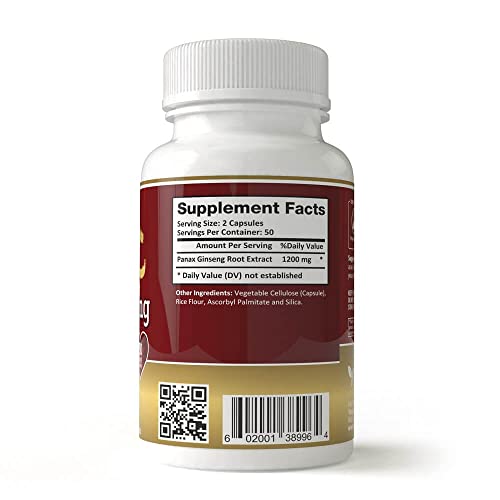1200mg panax ginseng for energy
