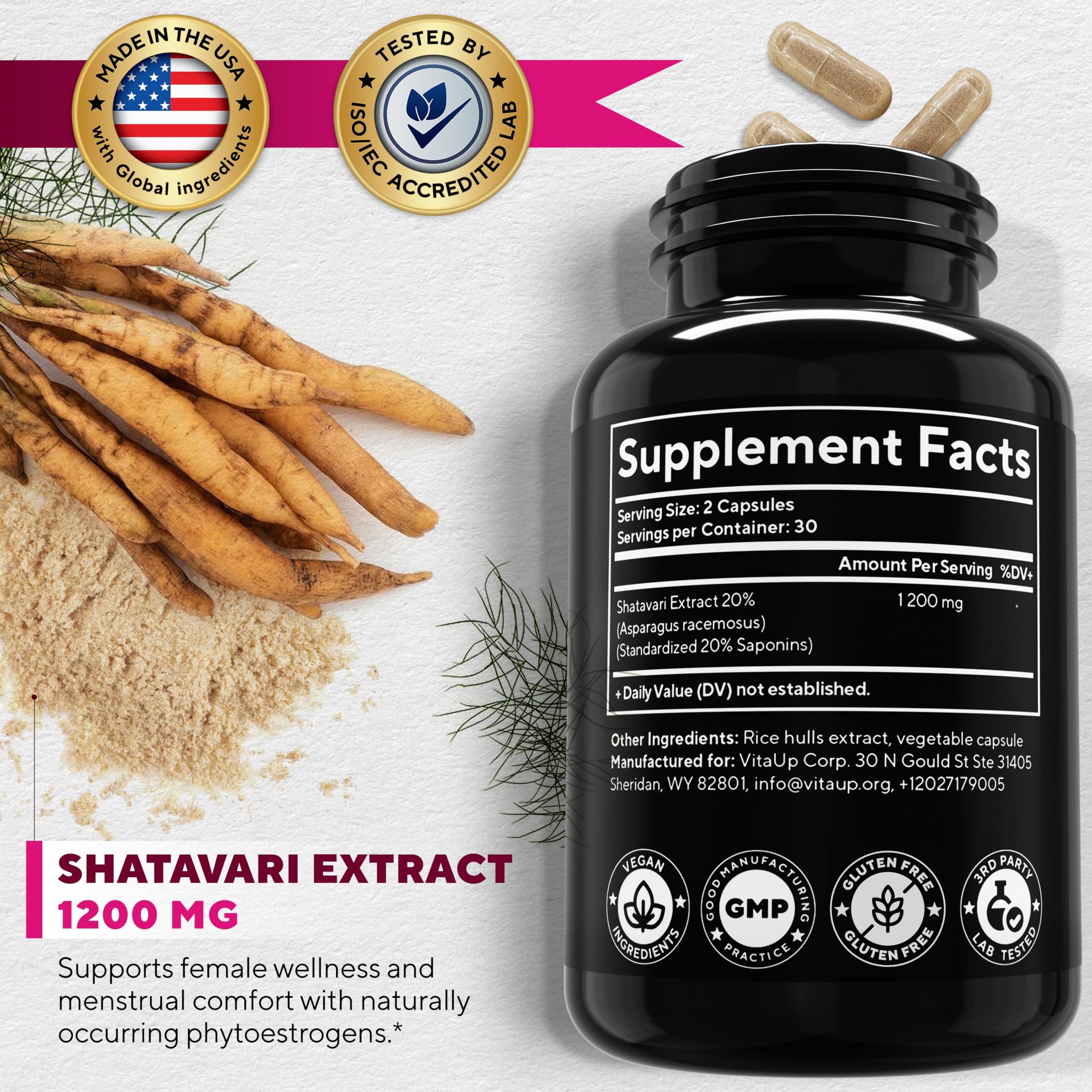 1200mg shatavari capsules for health
