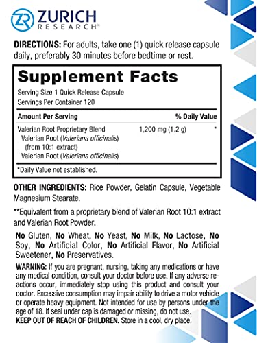 1200mg valerian capsules for relaxation