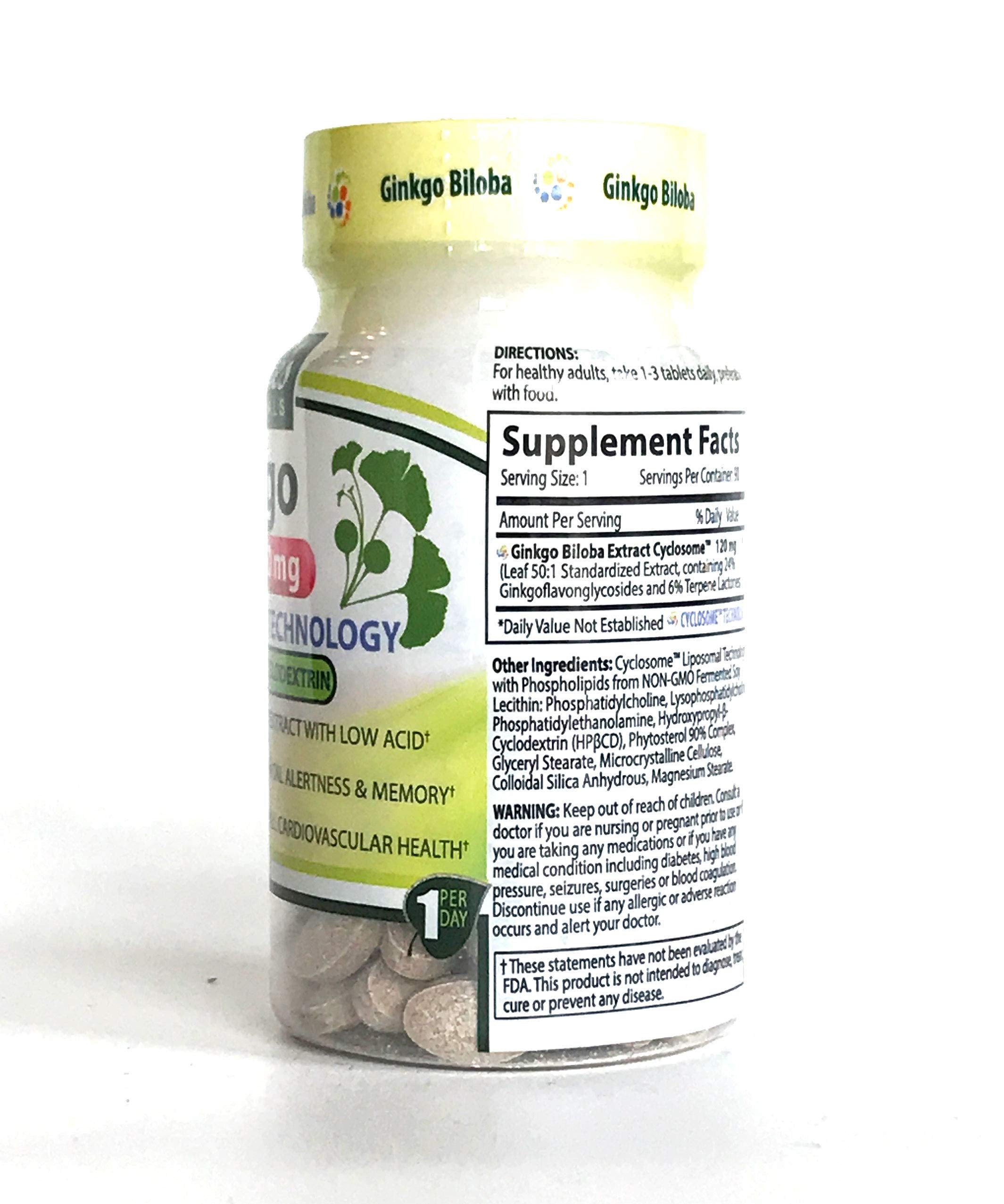120mg ginkgo biloba for brain support