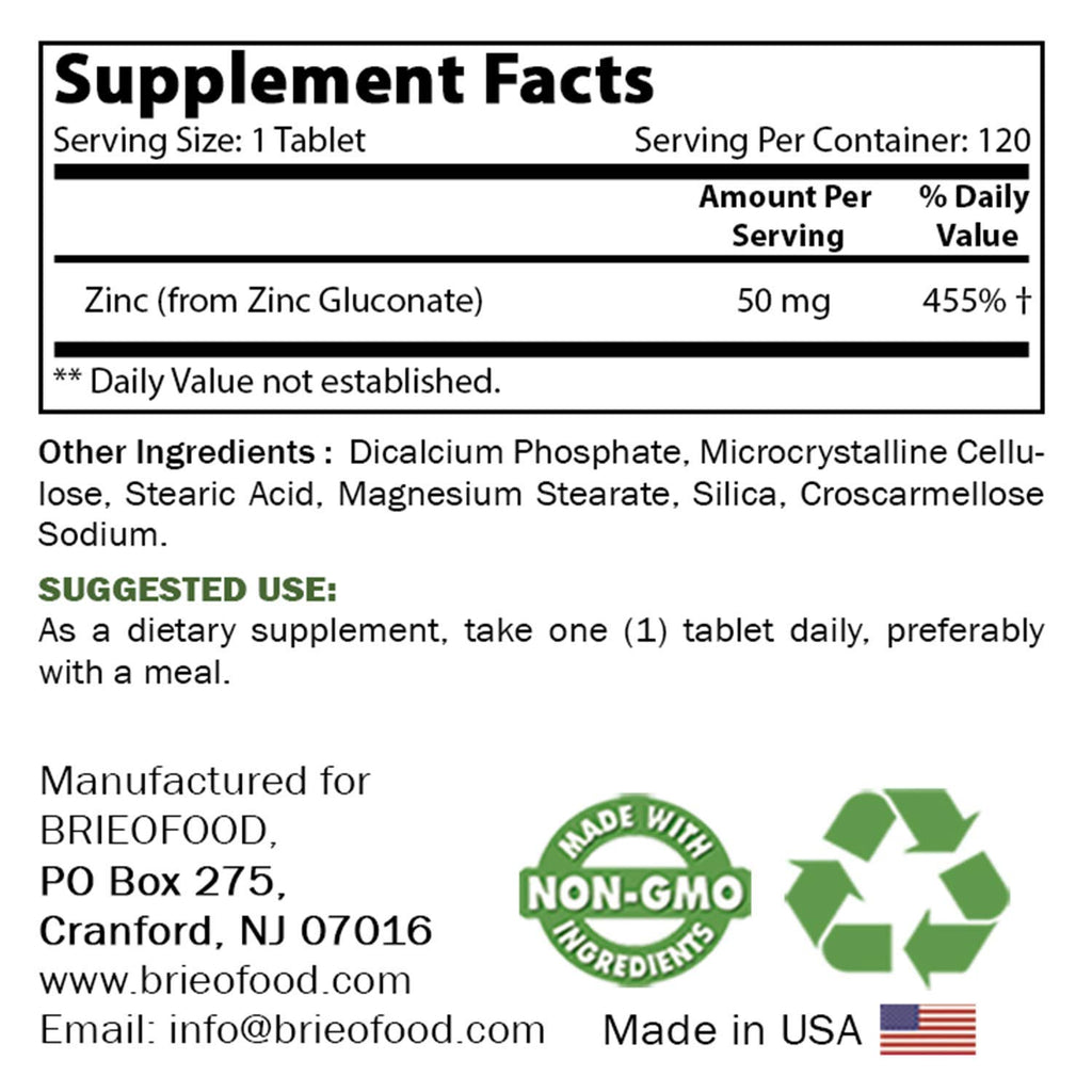 120mg Zinc Gluconate for wellness
