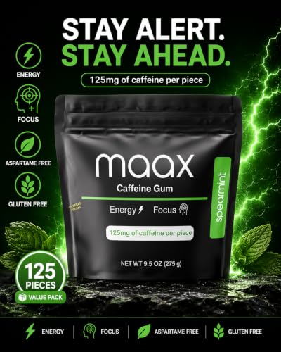 125 mg caffeine gum for focus