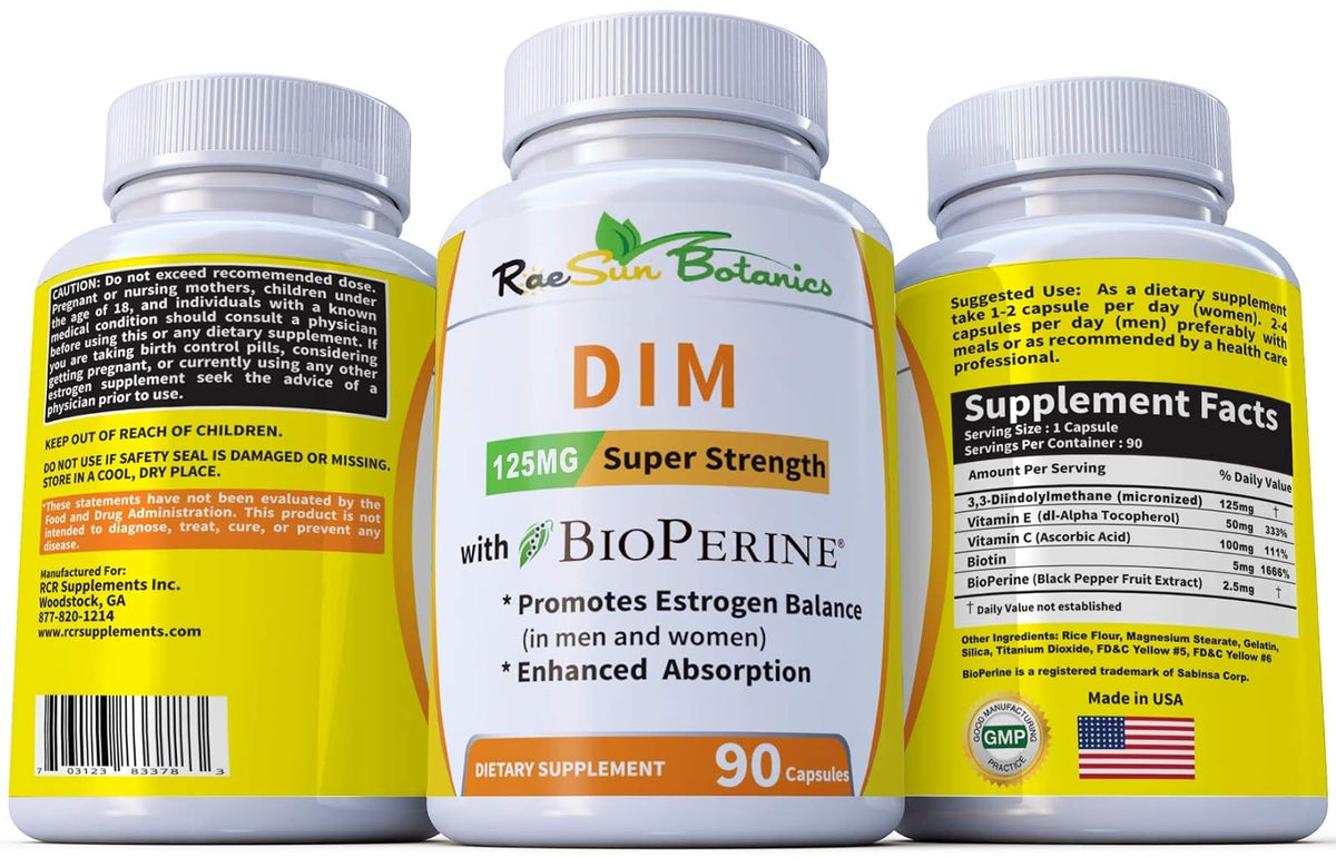 125 mg DIM capsules for wellness