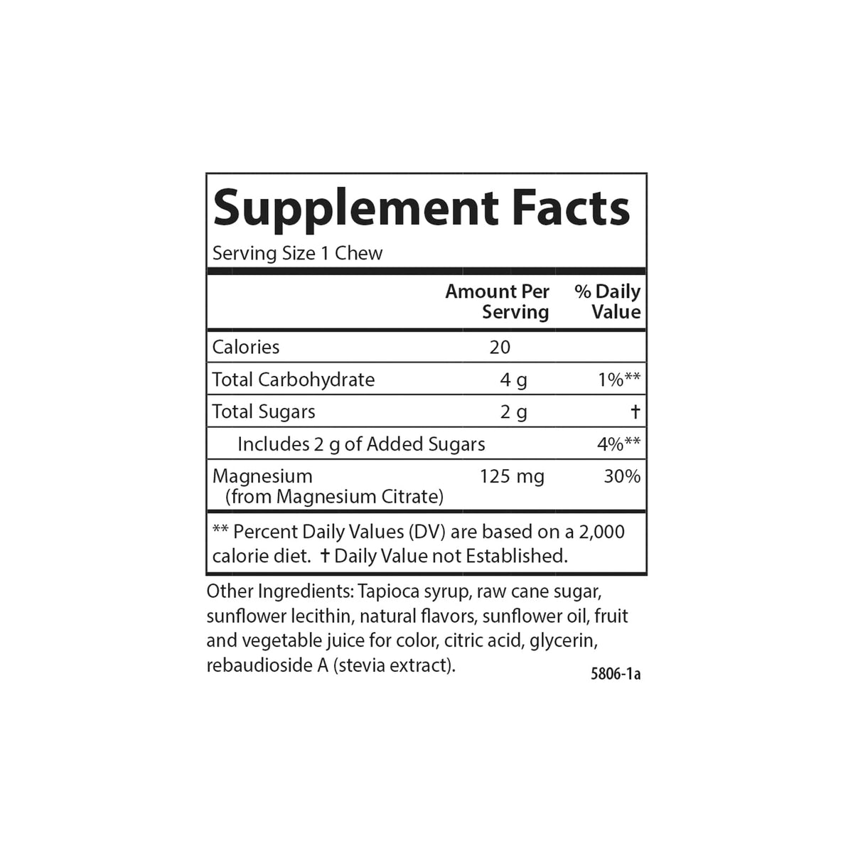 125 mg magnesium chews for muscle support
