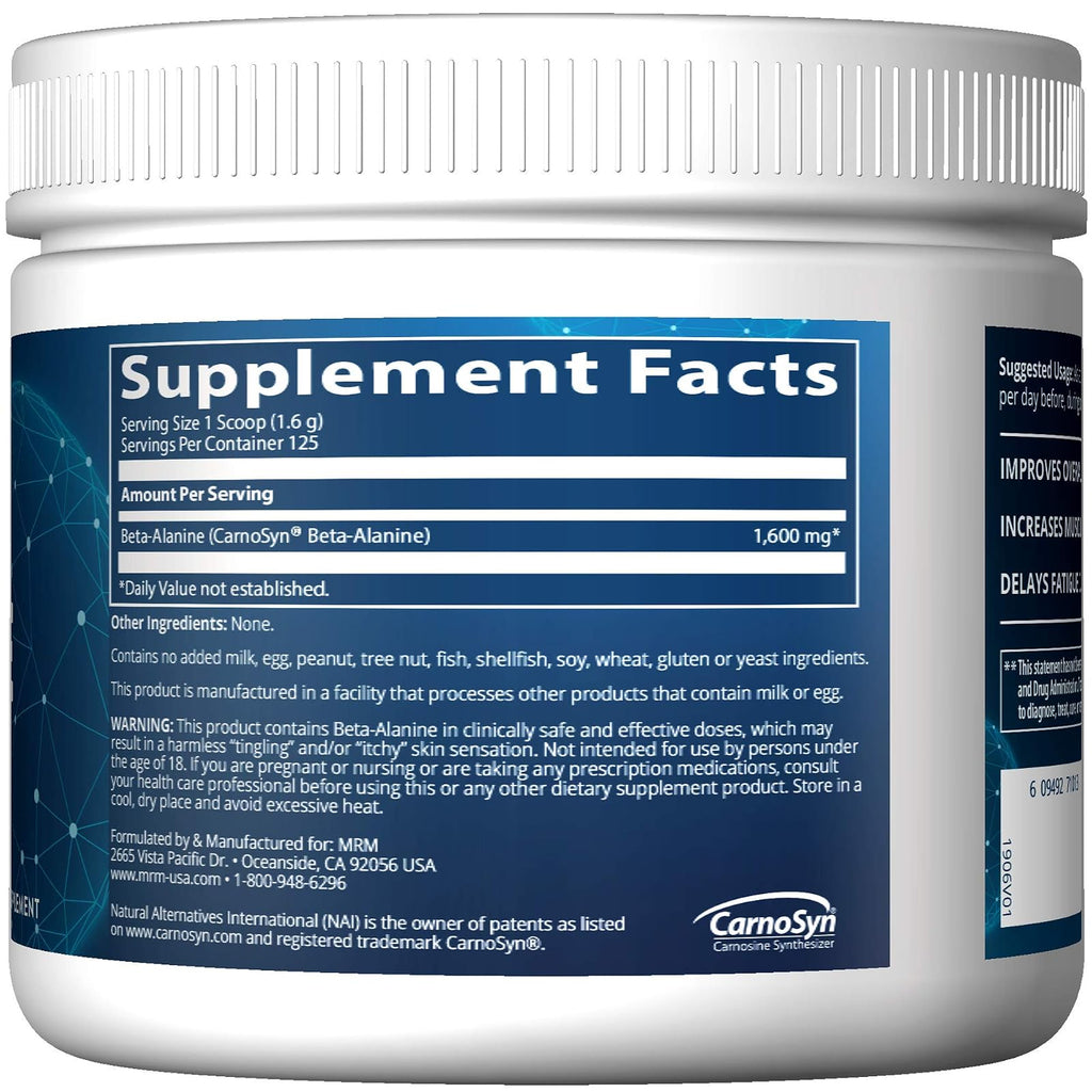 125 servings of MRM Beta-Alanine