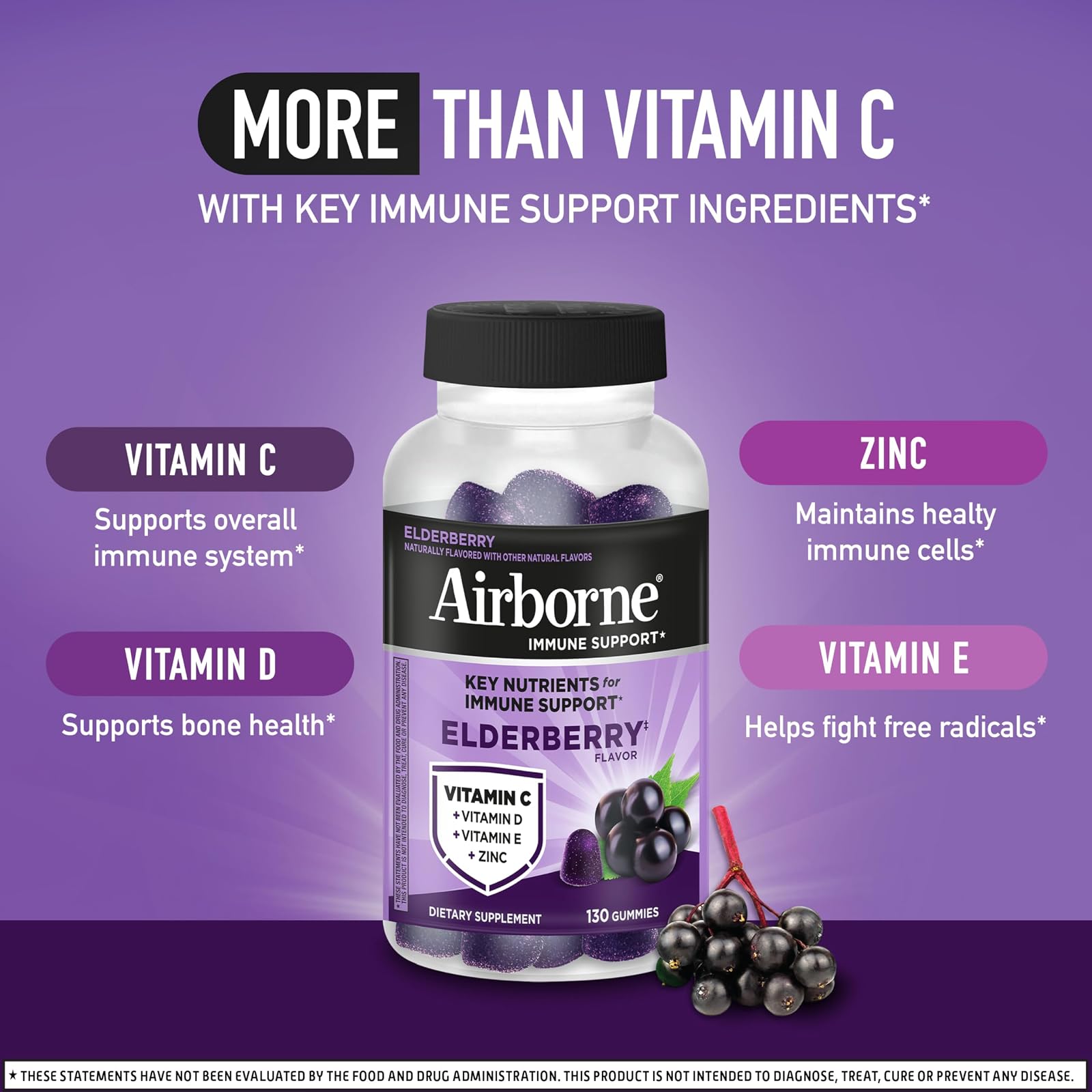 130 count elderberry immune support gummies