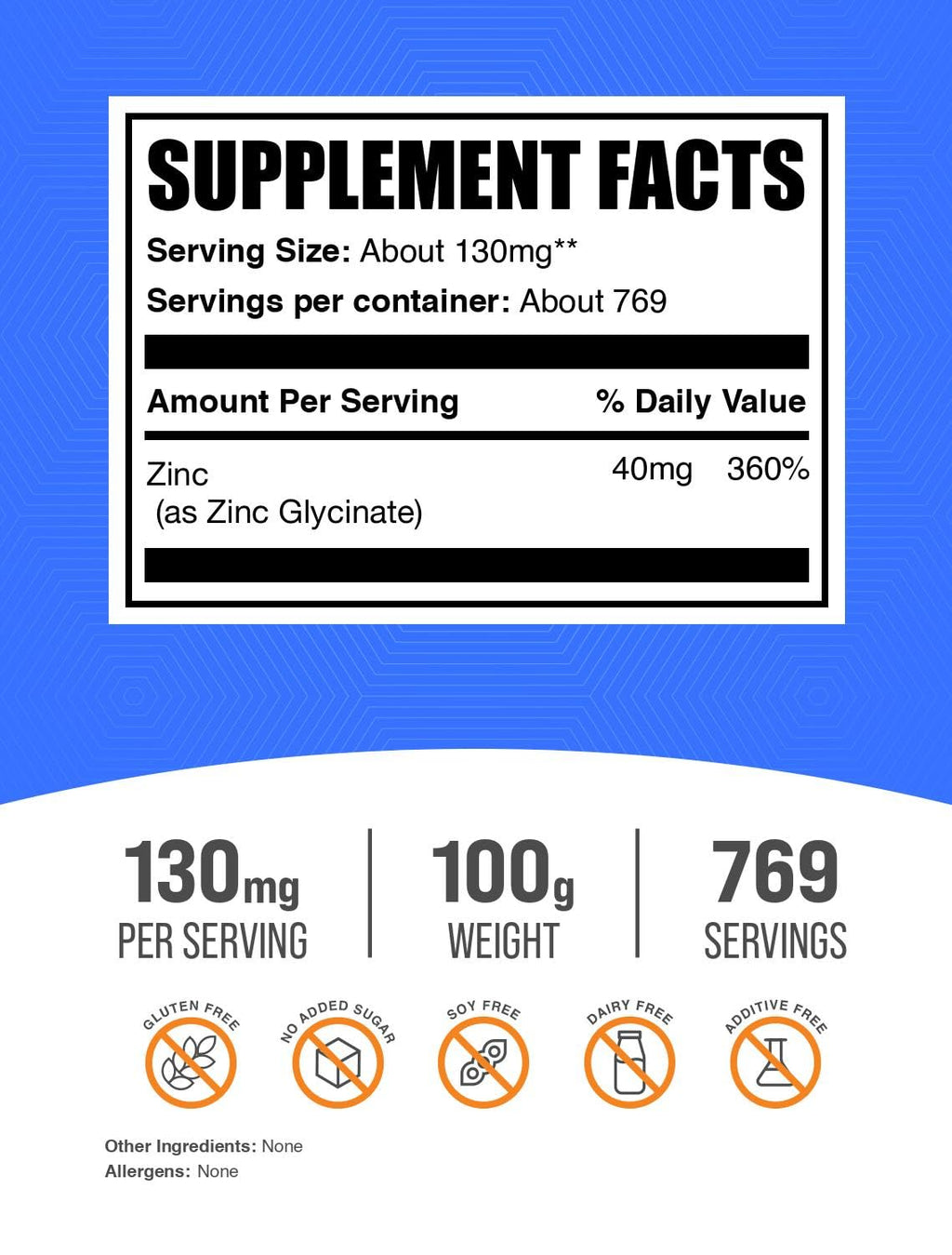 130 mg zinc supplement for immunity