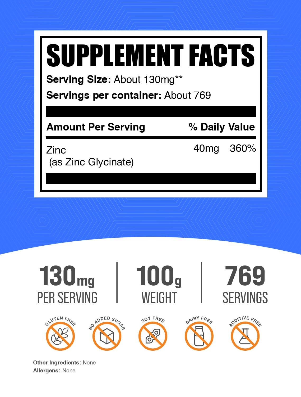 130 mg zinc supplement for immunity