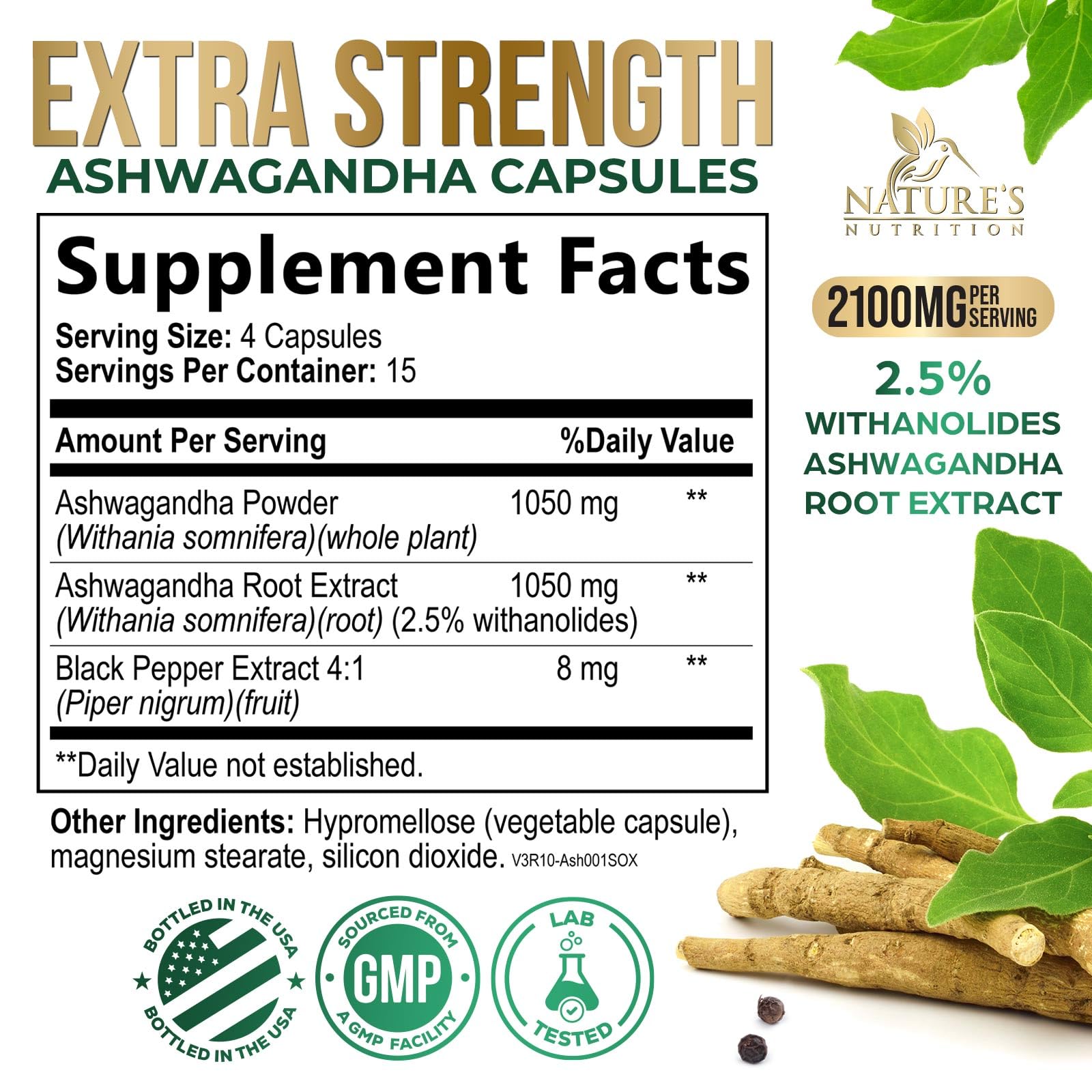 1300 mg Ashwagandha for stress relief