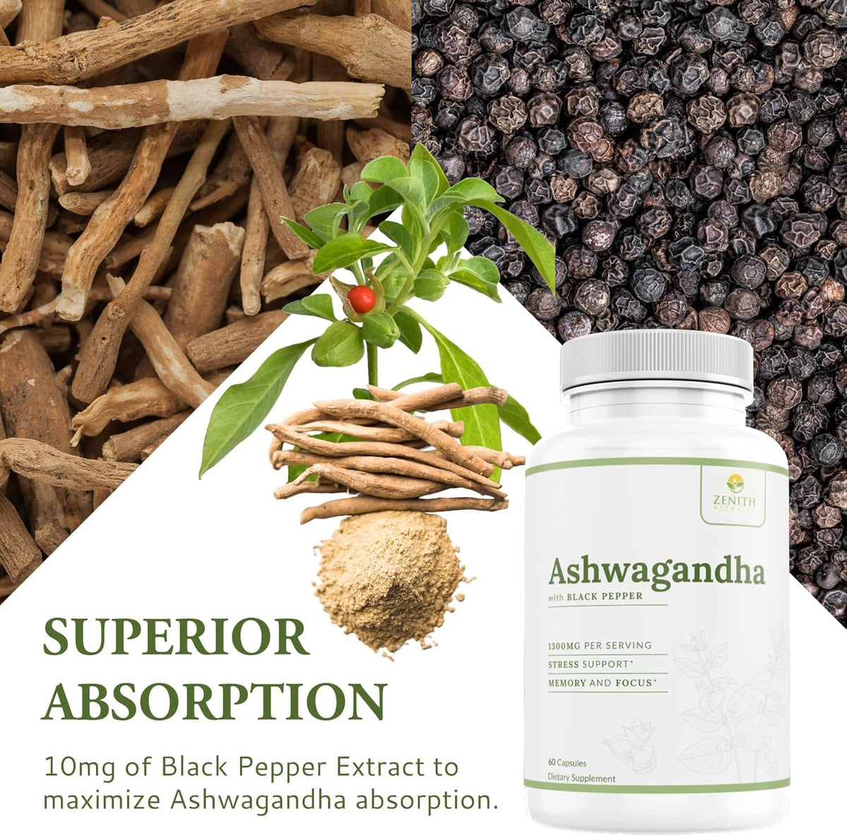 1300 mg Ashwagandha for wellness