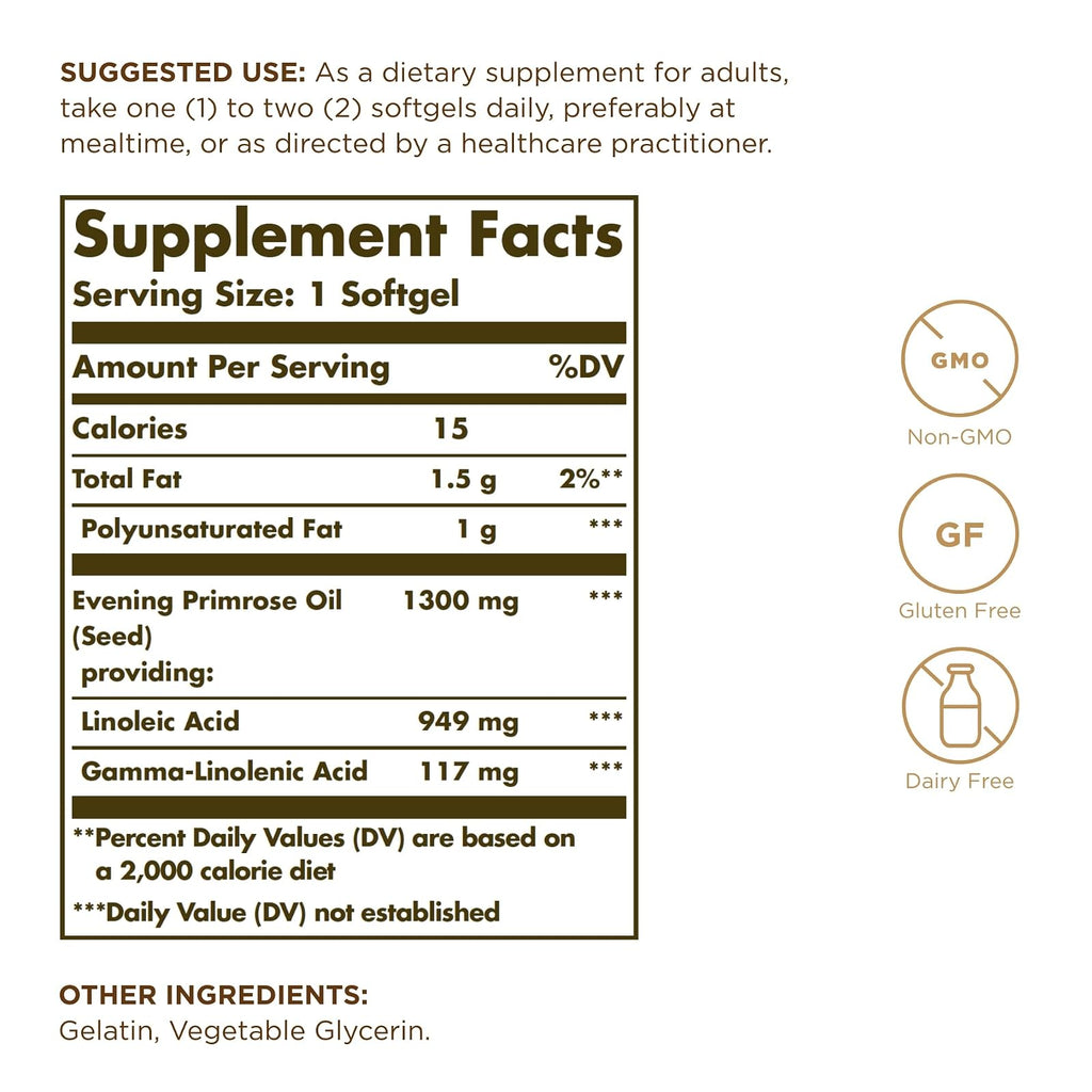 1300 mg Evening Primrose softgels