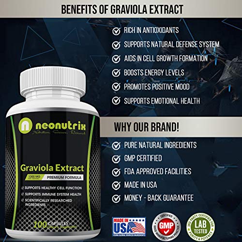 1300 mg Graviola capsules for wellness