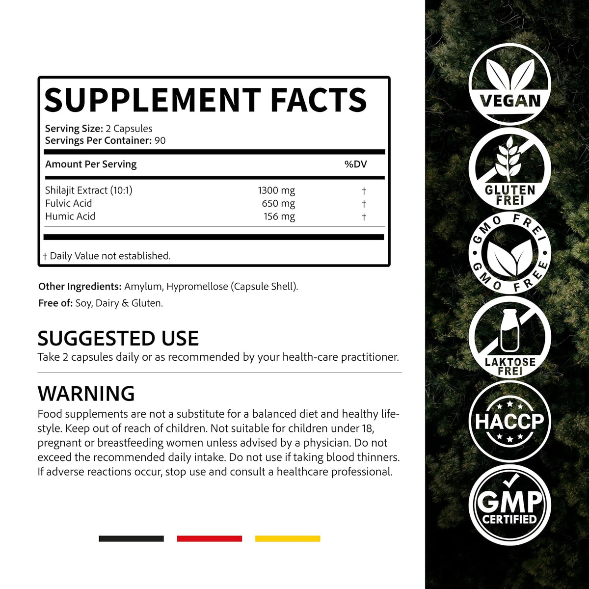 1300 mg shilajit capsules for wellness
