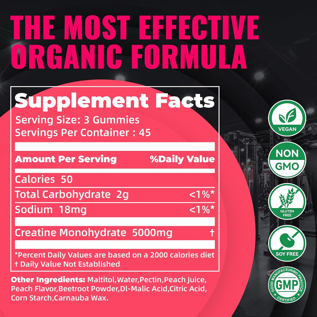 135 count creatine gummies for athletes