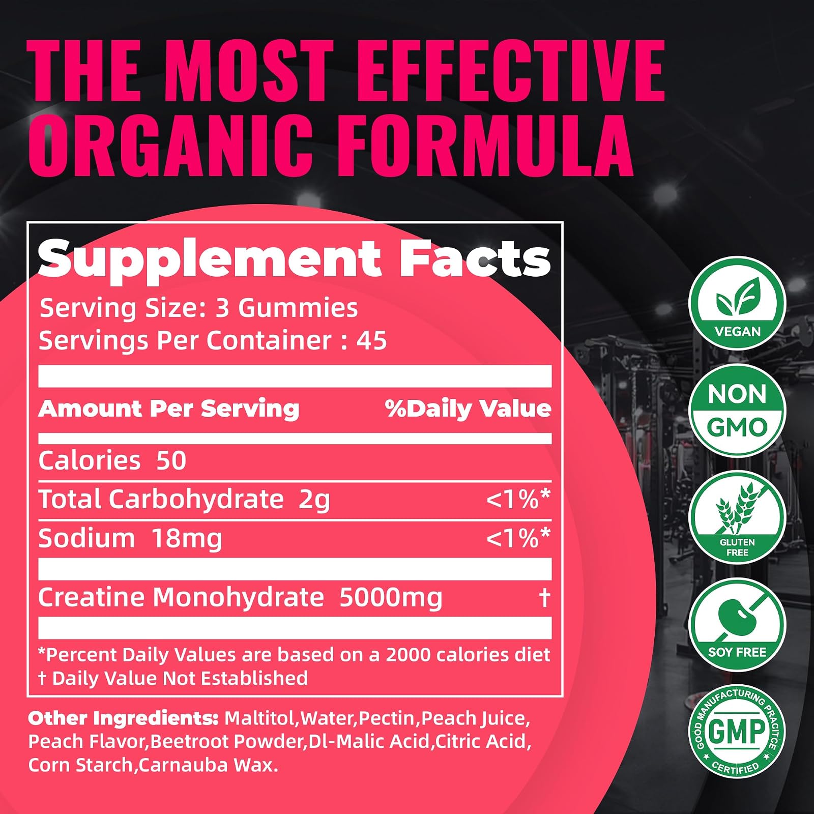 135 count creatine gummies for athletes