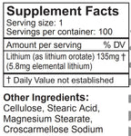 135 mg Lithium Orotate tablets
