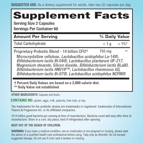 14 billion CFU probiotic capsules