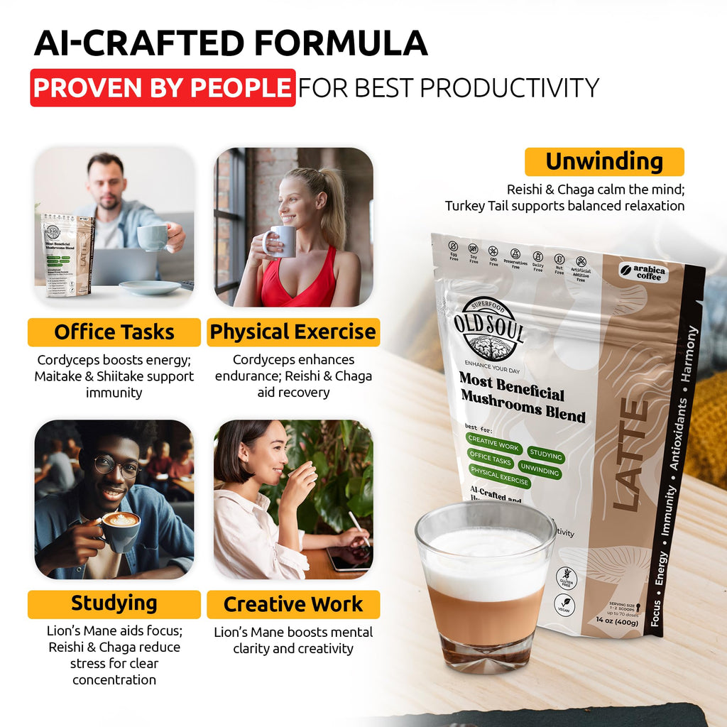 14 ounce mushroom coffee for energy