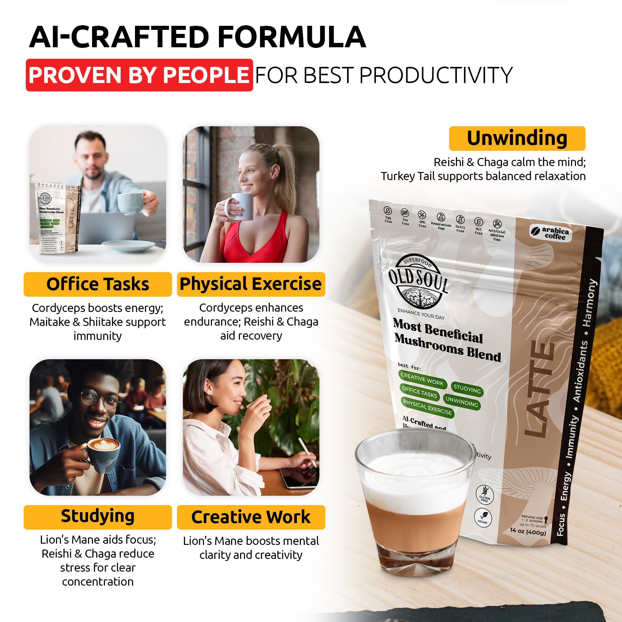 14 ounce mushroom coffee for energy